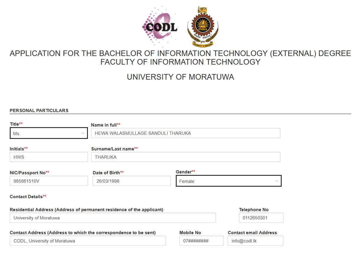 BIT@UOM - Centre for Open & Distance Learning (CODL)